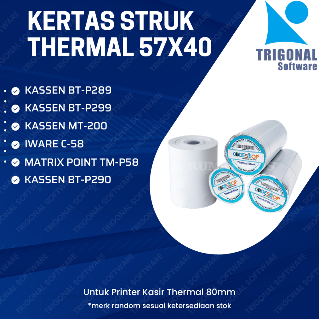 Jual KERTAS THERMAL PAPER ROLL UKURAN 57X40 | Shopee Indonesia