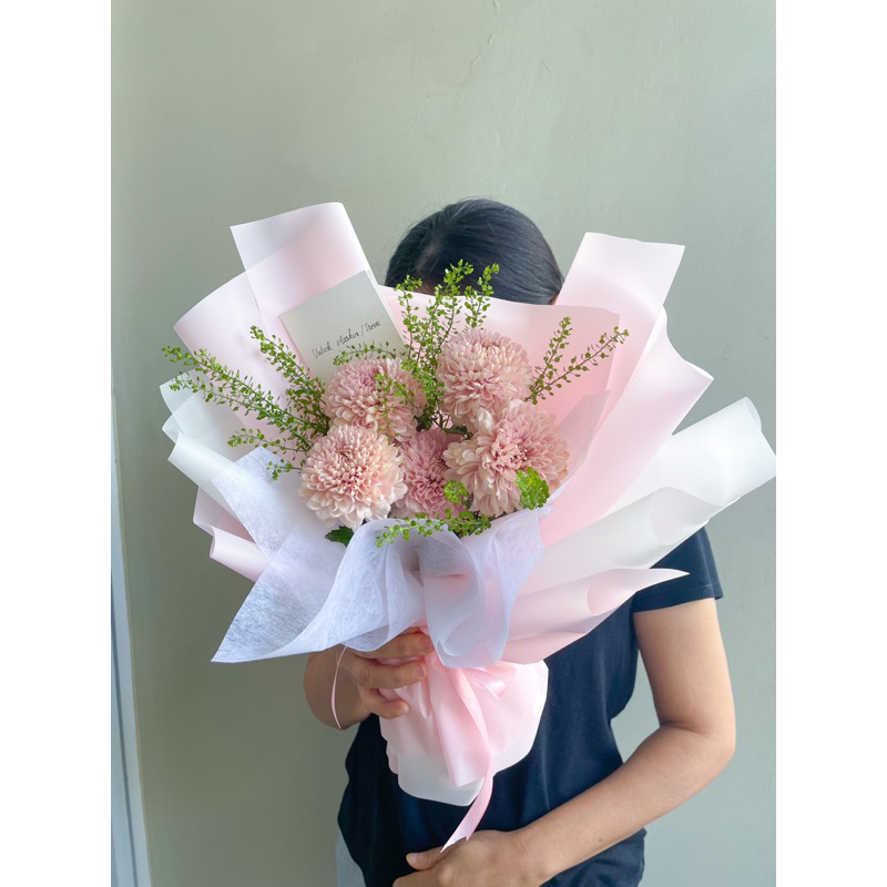 Jual handbouquet bunga gompie segar fresh flowers | Shopee Indonesia