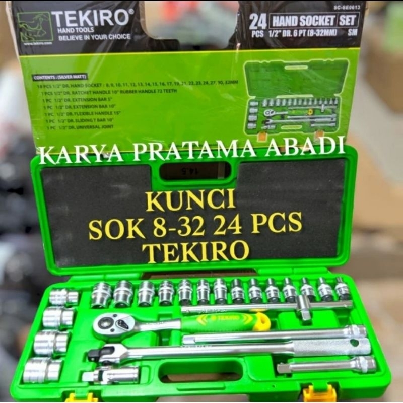 Jual Kunci sok set 24 pcs box plastik tekiro 8 - 32 mm socket set 24pcs | Shopee Indonesia