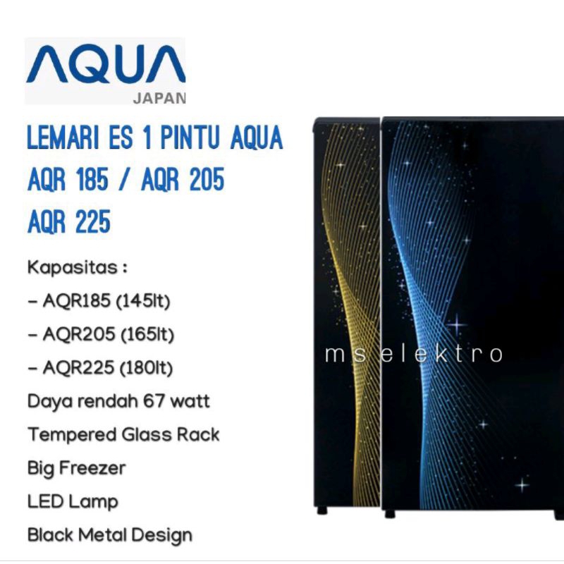Jual Lemari Es Kulkas Aqua Japan 1 pintu D 185 205 225 MLS MDS MSG MSB ...