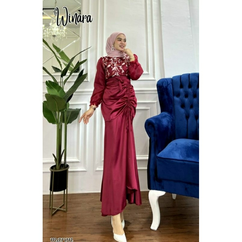 Jual WINARA / AUREL/CHANA/MEDINA DRESS BRUKAT SERUT /GAMIS MERMAID ...