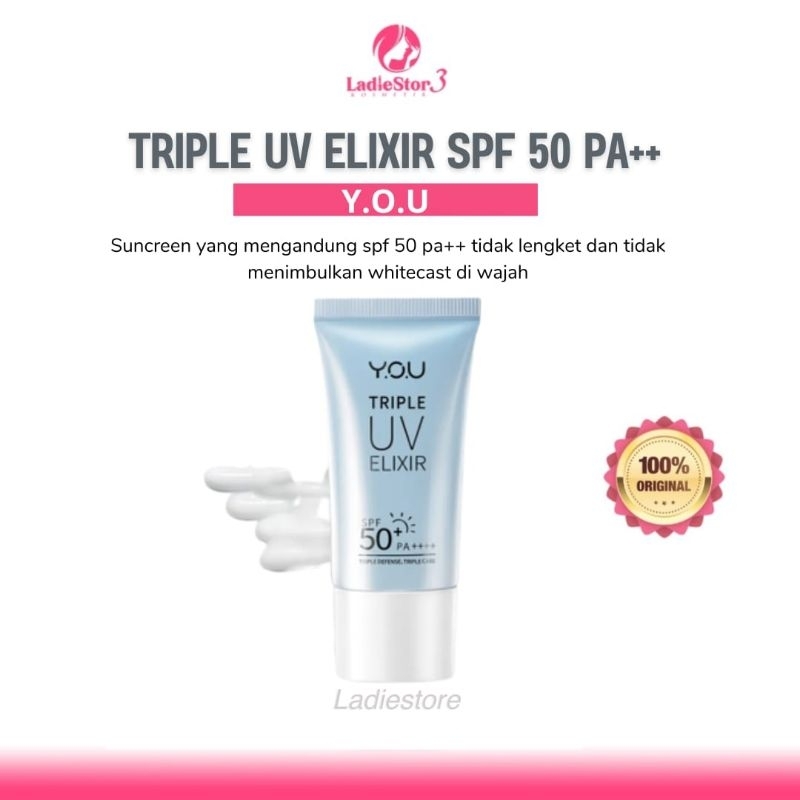 Jual Y.O.U Triple UV Elixir Sunscreen Oily Skin SPF 50PA+ | Shopee ...