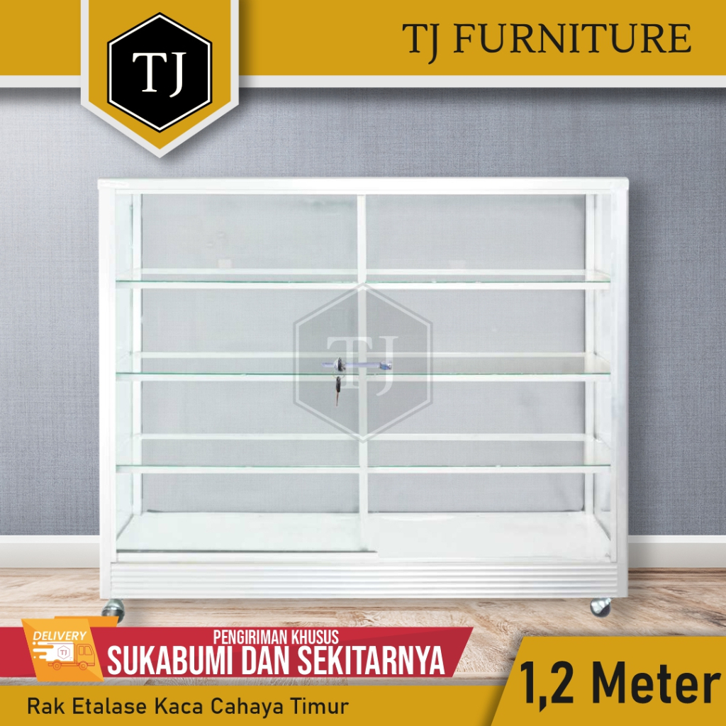 Jual Cahaya Timur Rak Etalase Kaca 1,2m / Rak Display Toko Roda ...