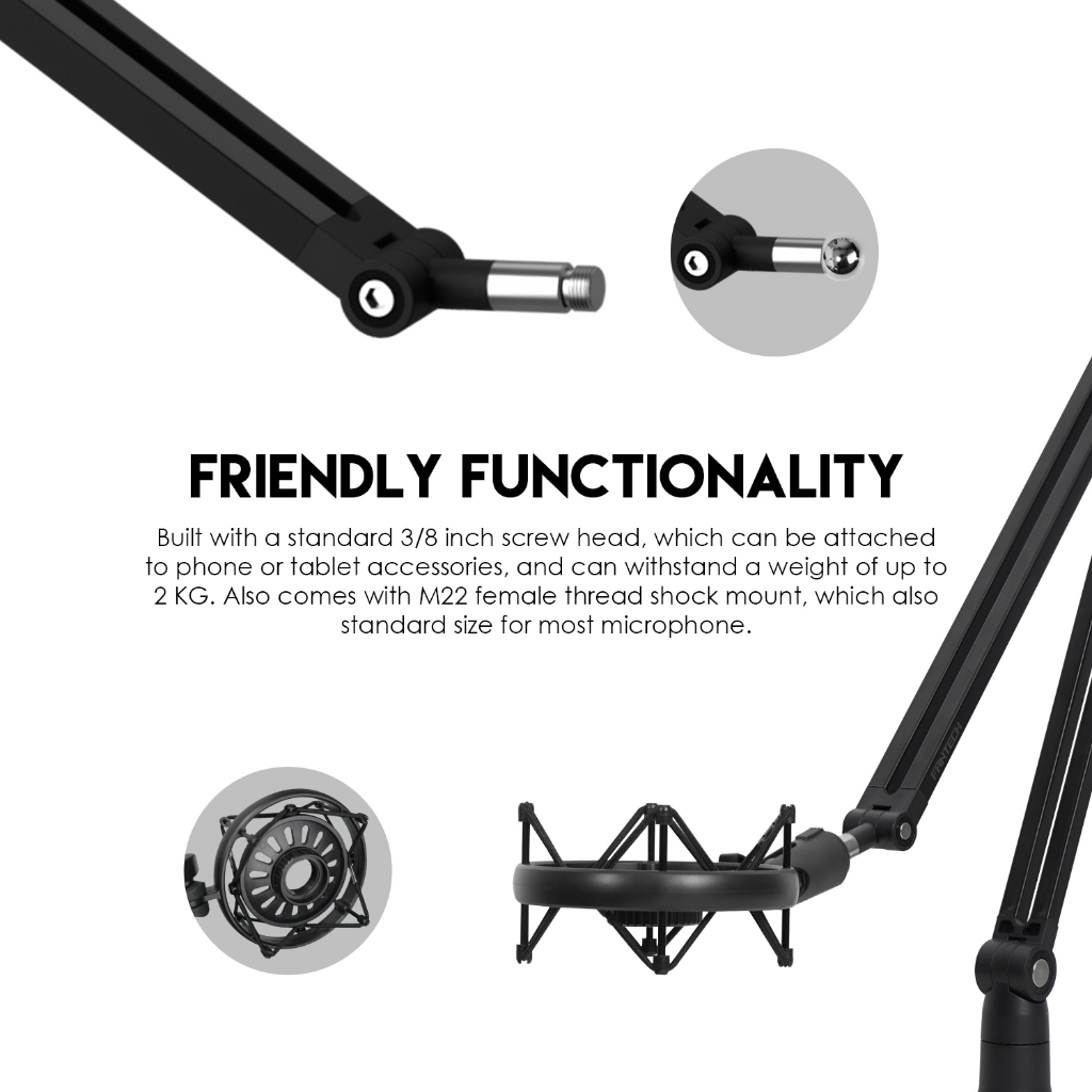 Jual Fantech AC902 / AC-902s Microphone Stand Boom Arm | Shopee Indonesia
