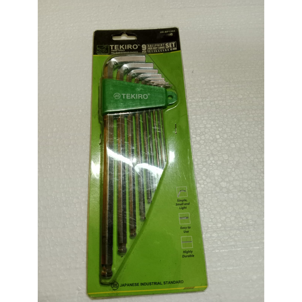Jual TEKIRO BALLPOINT HEX KEY LONG SET (9 PCS) | Shopee Indonesia