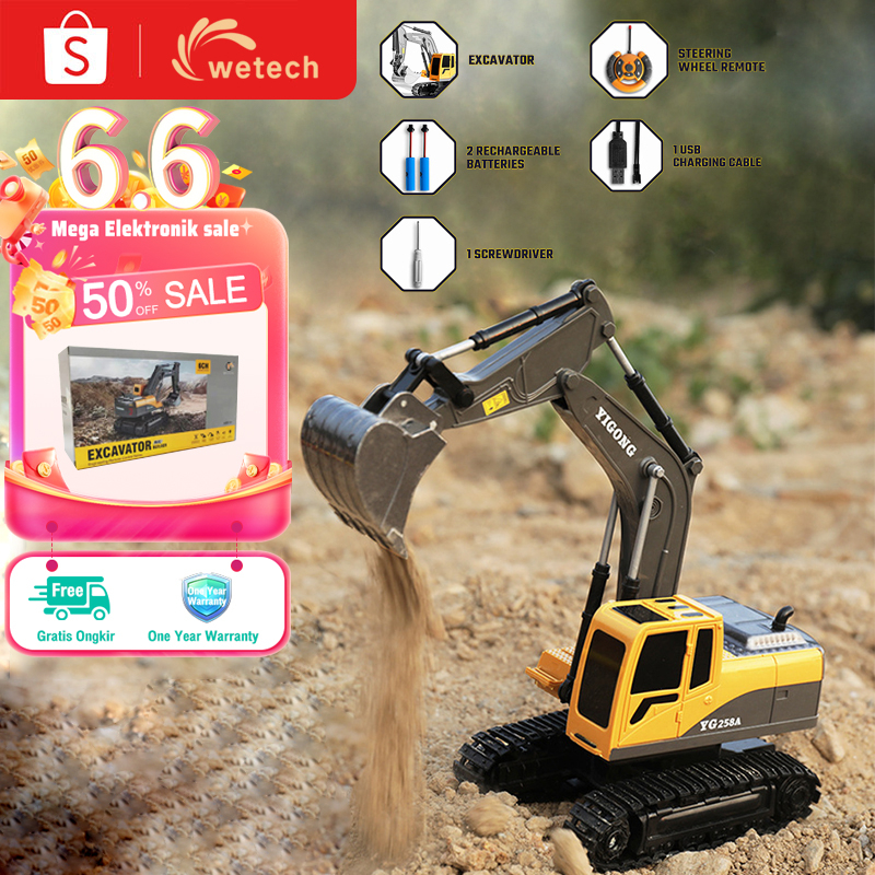 Jual Wetech Remote Control Excavator Setir Mobil RC Truk Beko Digger ...
