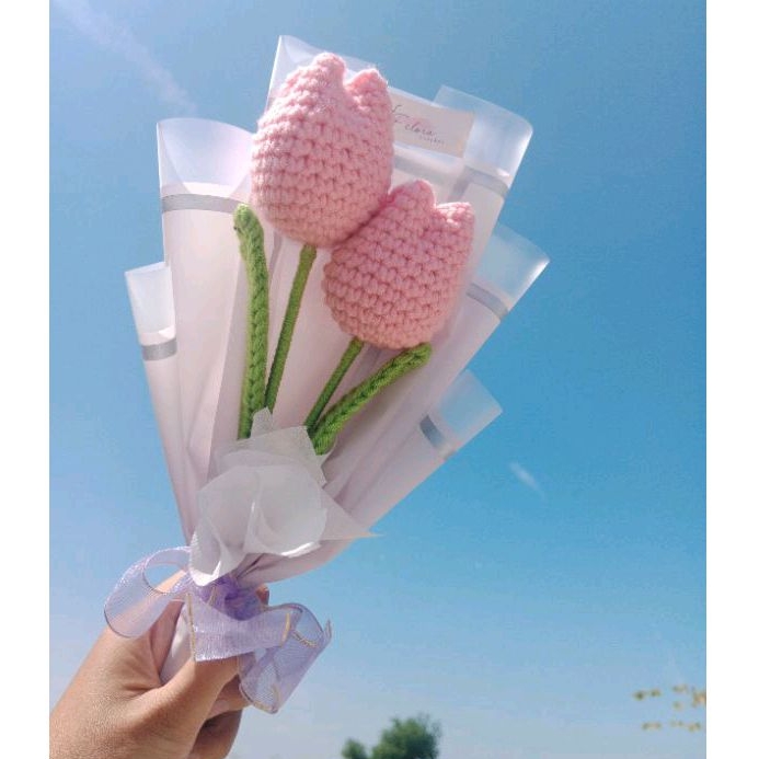 Jual [Tulip Bouquet] - 2 Tangkai Tulip | Buket Bunga Rajut | Kado ...