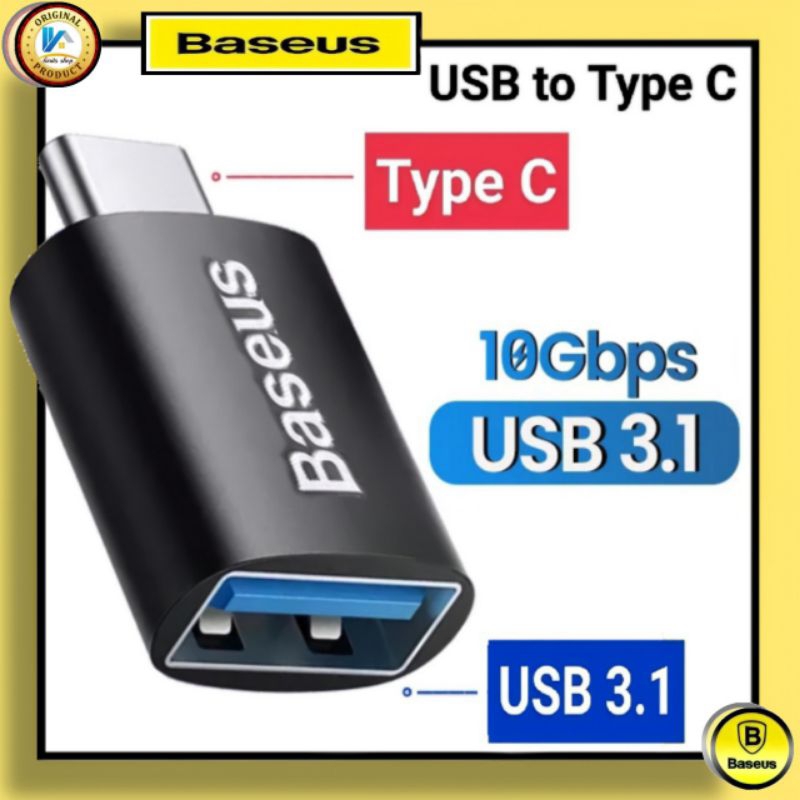 Jual Baseus OTG adapter converter USB 3.1 to type C 10Gbps | Shopee ...