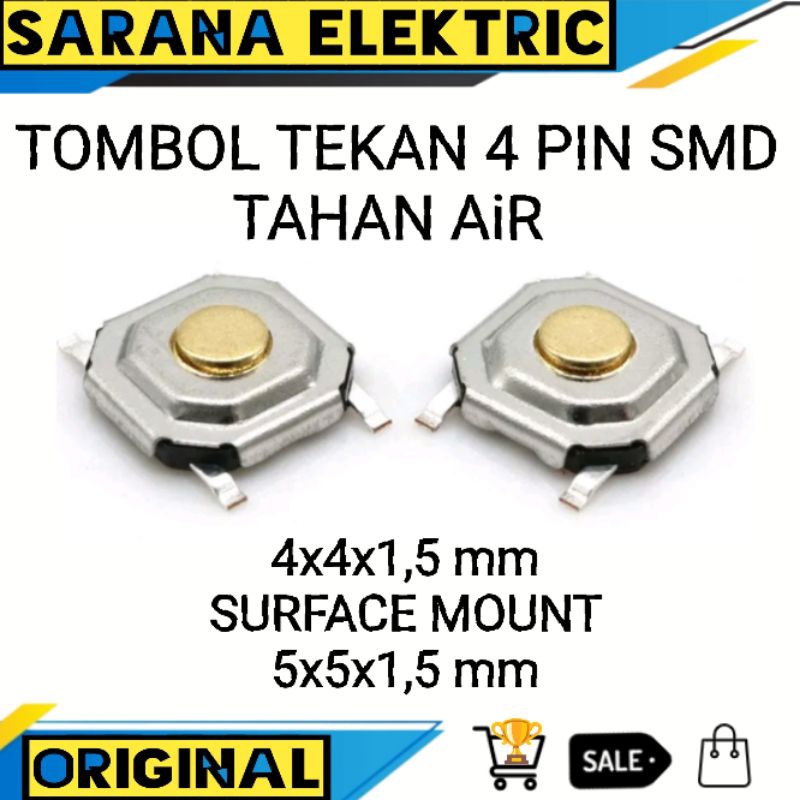 Jual PUSH BUTTON SMD 4PIN 4X4X1.5 4 PIN 5X5X1.5 TACTILE MINI 4X4X1,5 ...
