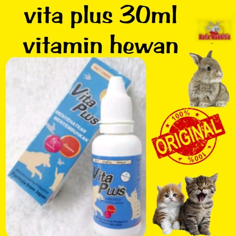 Jual Vitamin vita plus 30ml vitamin kelinci,burung,kucing, marmut,anjing | Shopee Indonesia