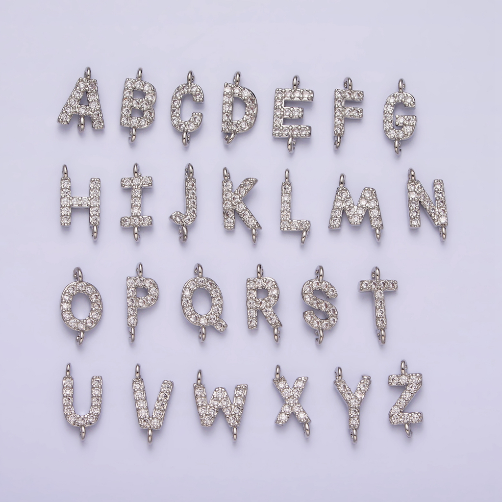 Jual Modan - Silver Initial Connector Charm Alphabet Konektor Liontin ...
