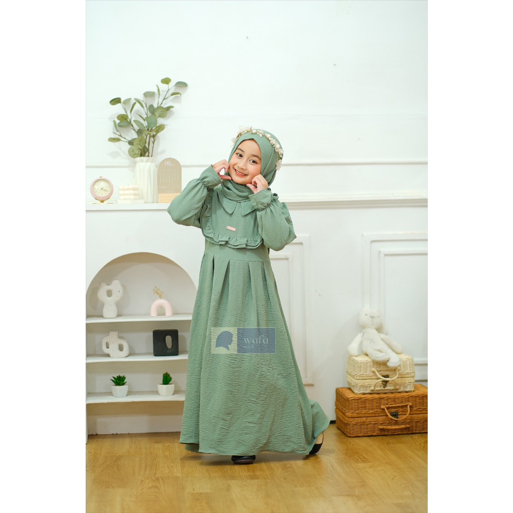 Jual ALESHA KIDS gamis anak warna lemon gamis crinkle airflow gamis ...