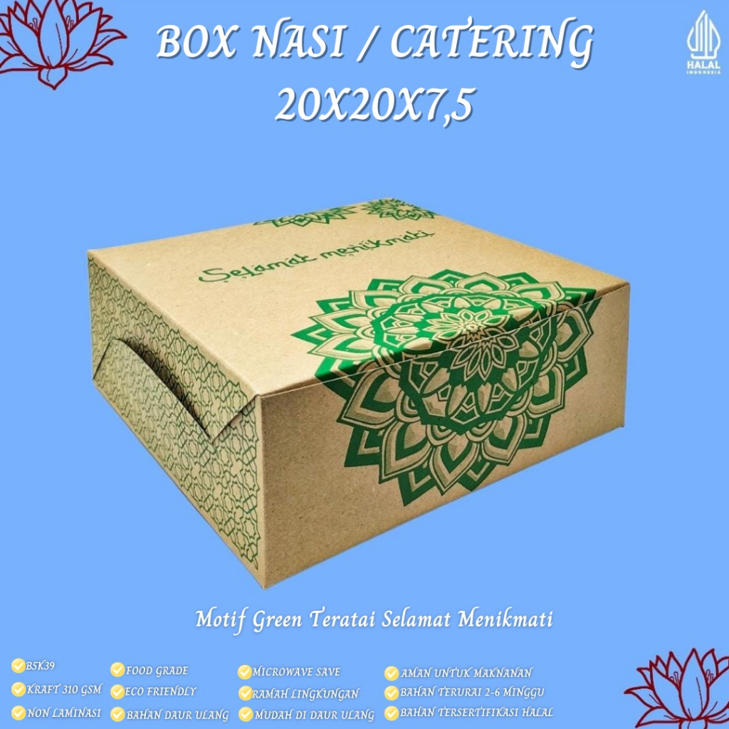 Jual Dus 20x20 Box Catering Box 20X20 Motif Teratai (B5K39-20X20X7.5 Cm ...