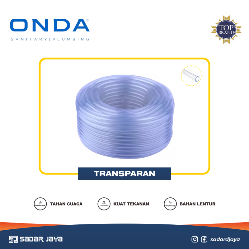 Jual Selang Air ONDA 1/4" Selang Transparan Selang Onda 100 meter ...