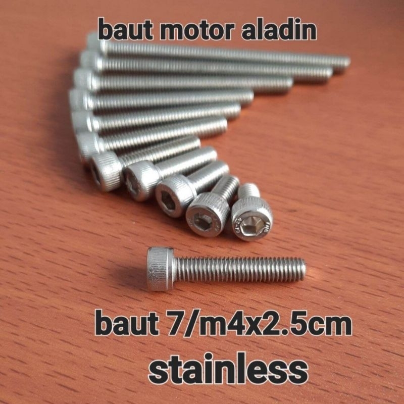 Jual Baut 7/M4x25mm Stainless Kunci L3 | Shopee Indonesia