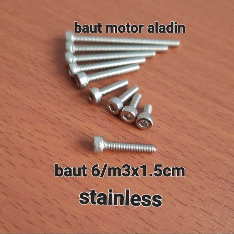 Jual Baut 6/M3x15mm Stainless Kunci L2,5 | Shopee Indonesia