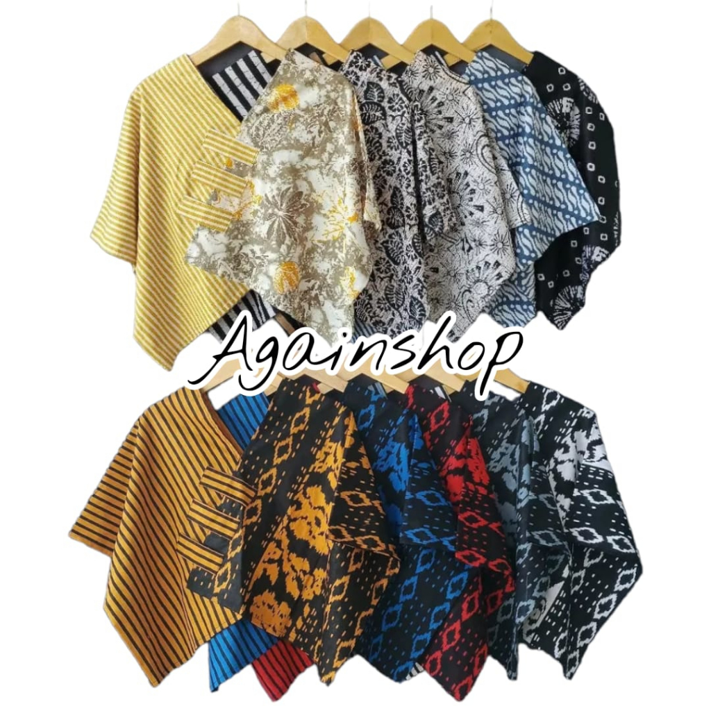 Jual Crop Top Etnik Batik Atasan Wanita Blouse Oversize Cewek Korean Style Kerja Kantor Kuliah ...