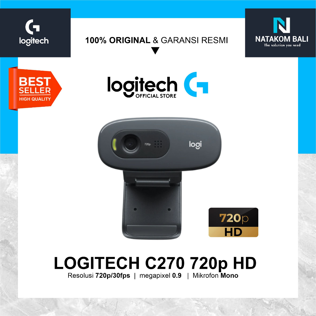 Jual WEBCAM LOGITECH C270 720P HD WITH MICROPHONE | Shopee Indonesia