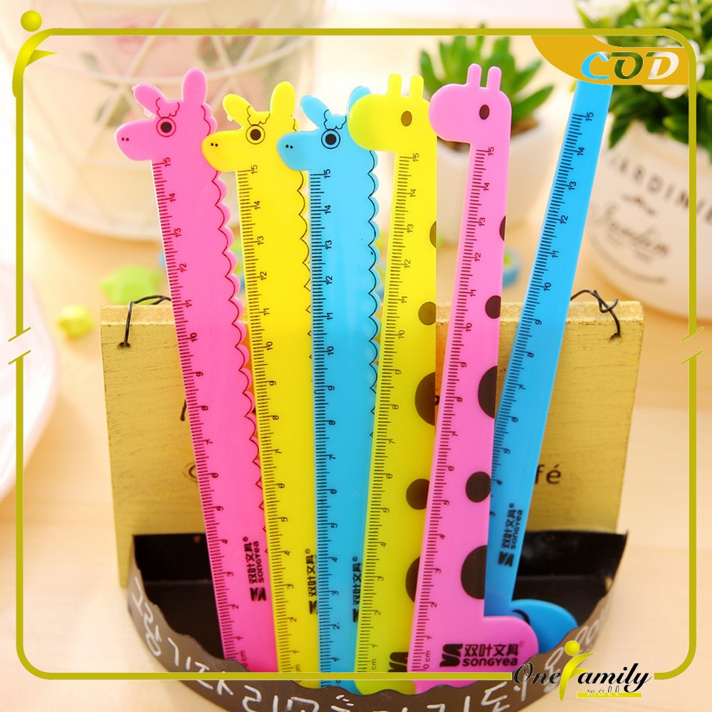 Jual ONE-A66 Penggaris Plastik 15cm Set Isi 4 Alat Tulis Sekolah Kantor ...