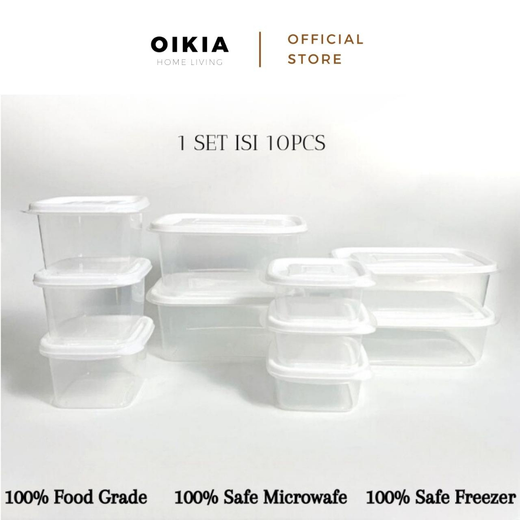 Jual OIKIA Tempat Makanan Food Container Sealware Airtight Isi Set 10 ...