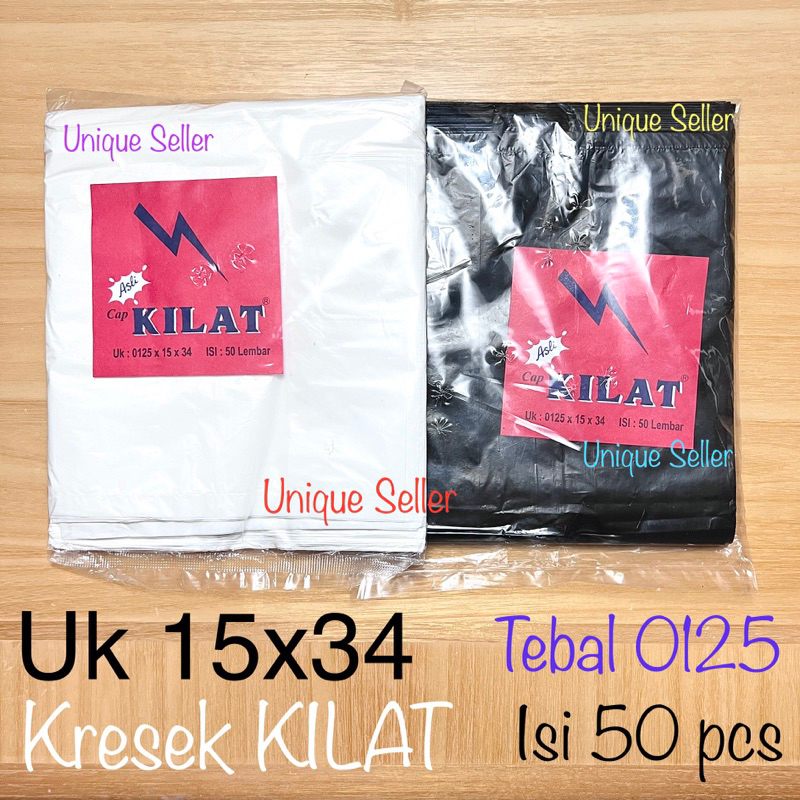 Jual [Isi50] Kresek KILAT 15x34 Hitam Putih / Kantong Kresek KILAT Uk ...