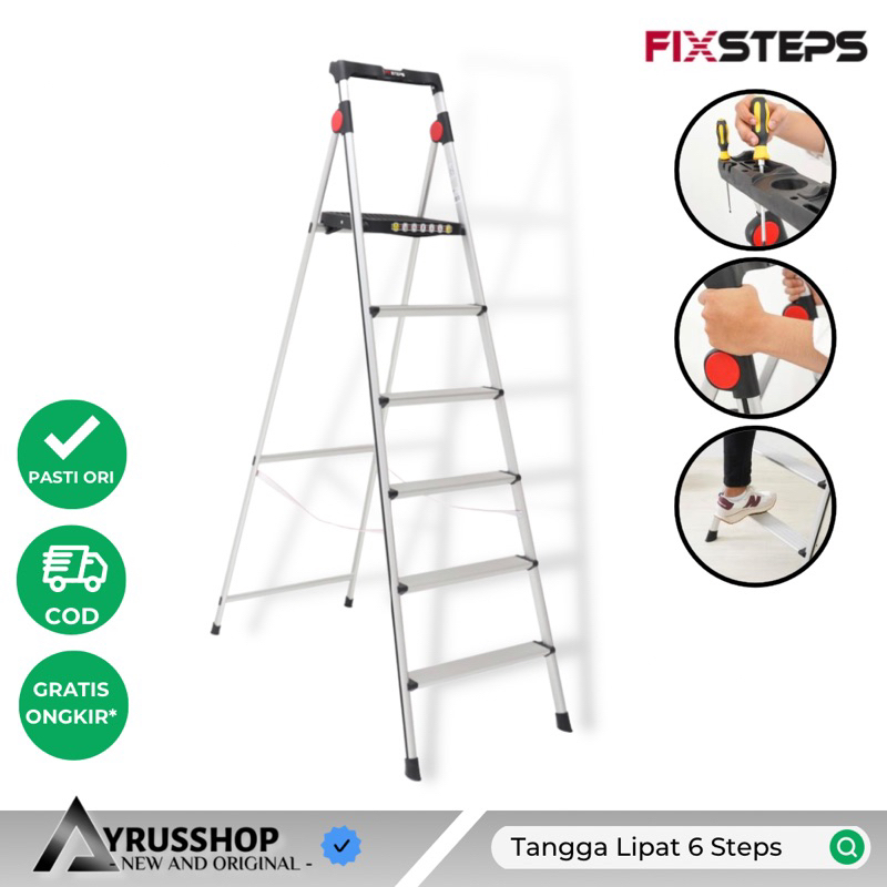 Jual Tangga Lipat American Style dgn Wadah Perkakas 6 Steps 203cm ...