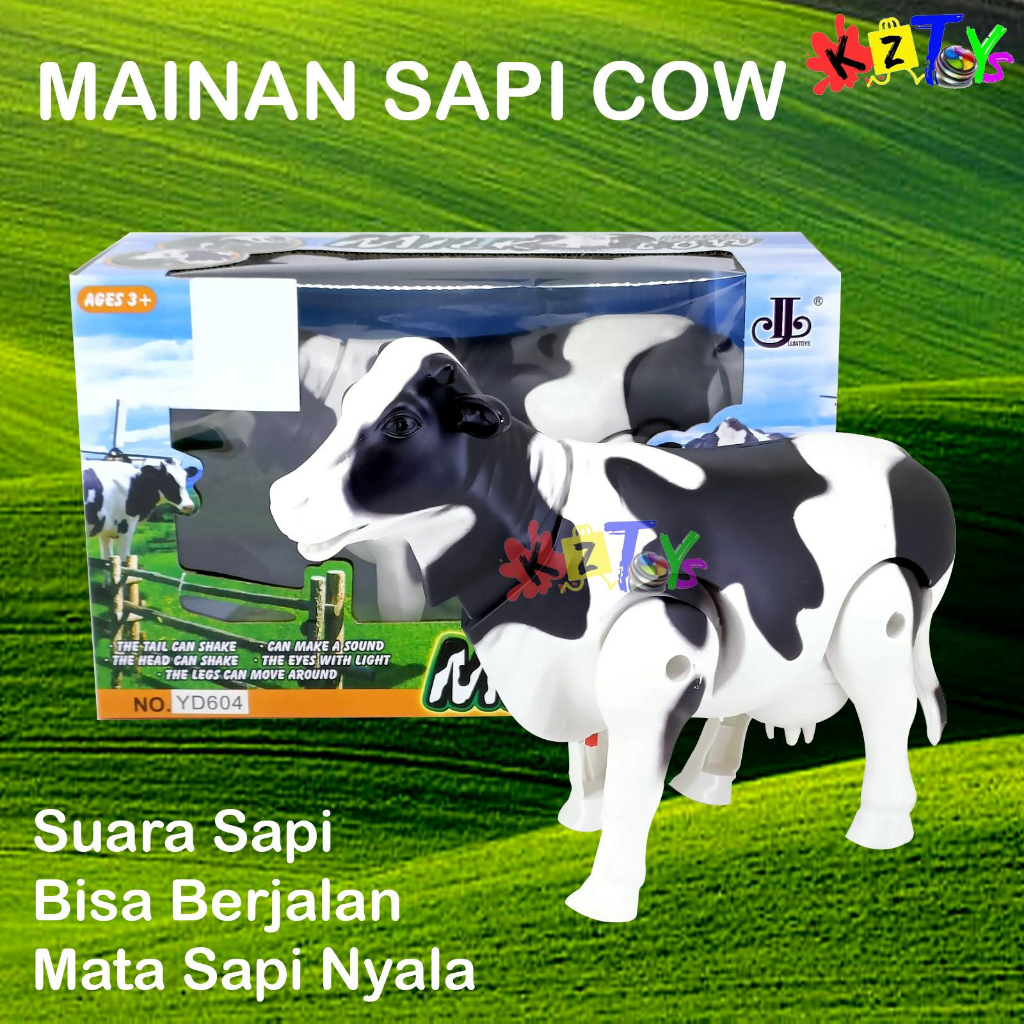 Jual Mainan Robot Happy Cow Sapi Ternak Milk Cow Mata Nyala Lampu dan ...