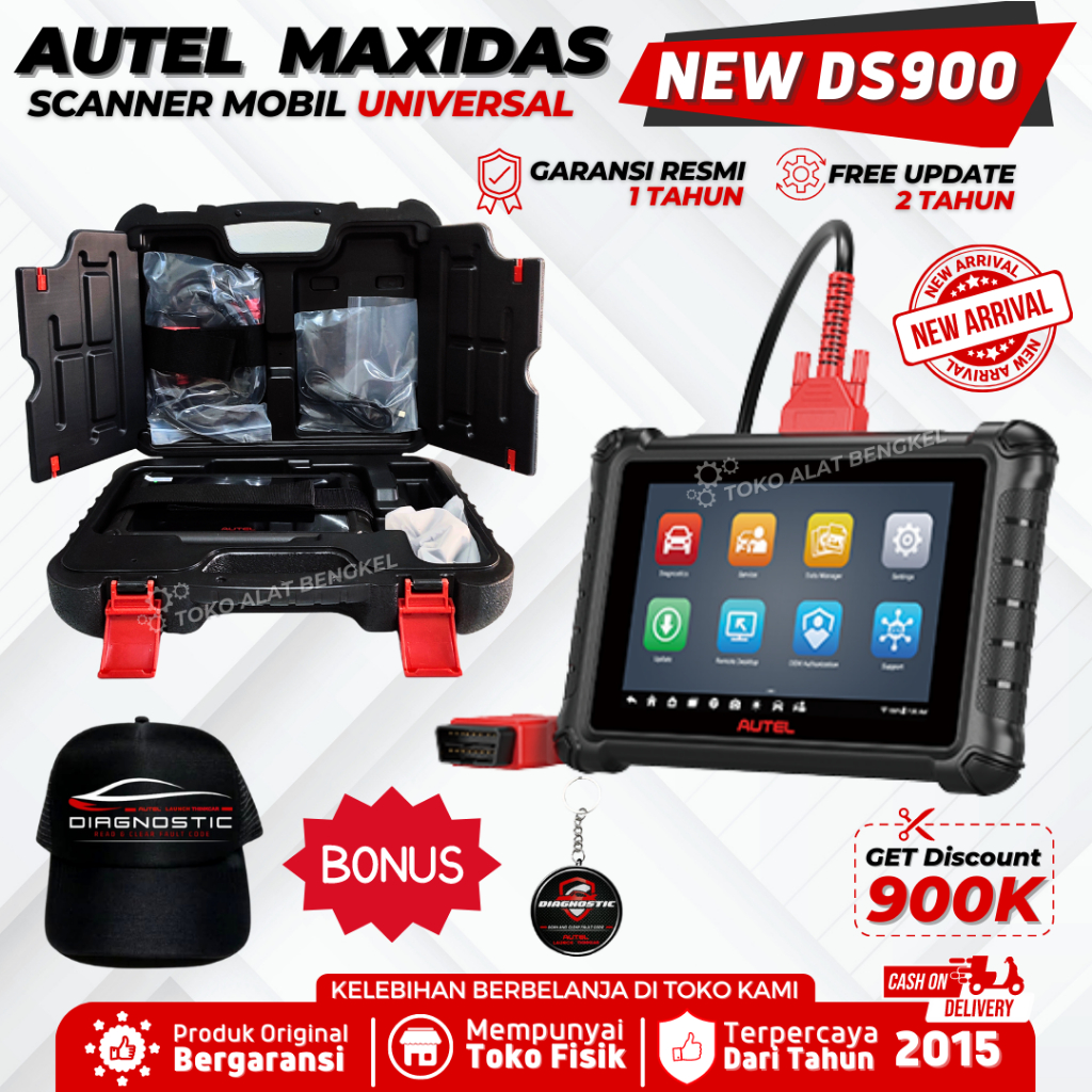 Jual Scanner Mobil Universal Terbaru OBD2 + CAN AUTEL MaxiDAS DS900 ...