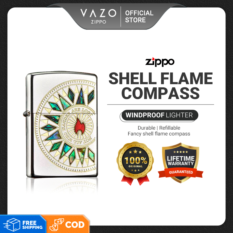 Jual Korek Api Zippo Shell Flame Compass Design | Shopee Indonesia