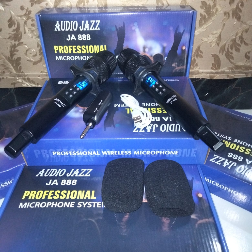 Jual MIC WIRELESS AUDIO JAZZ JA 888 ( 2 MIC ) | Shopee Indonesia