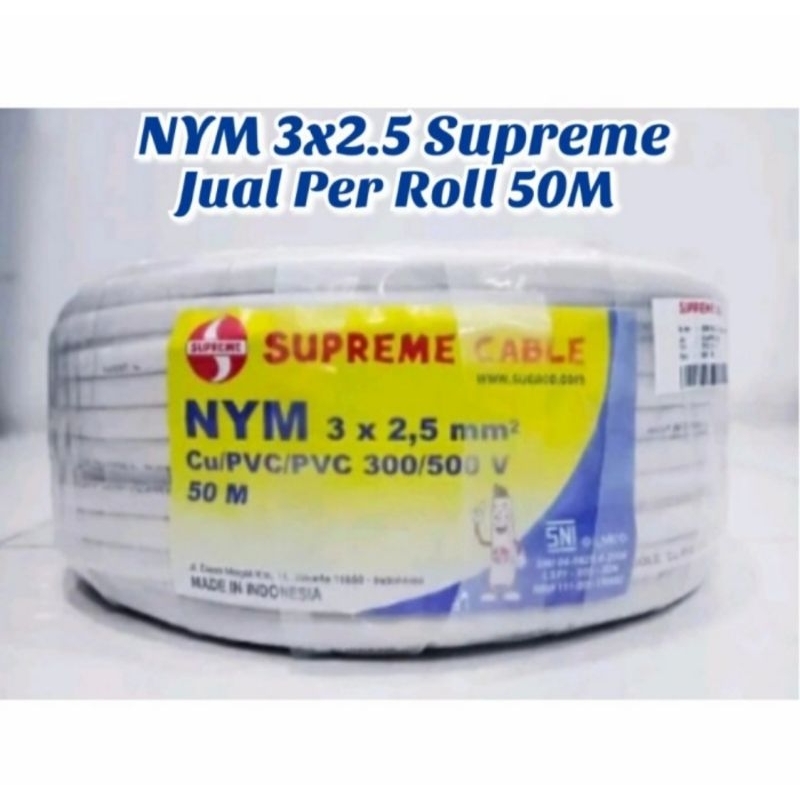 Jual Kabel NYM 3x2.5 50M Supreme - Jual Per Roll | Shopee Indonesia