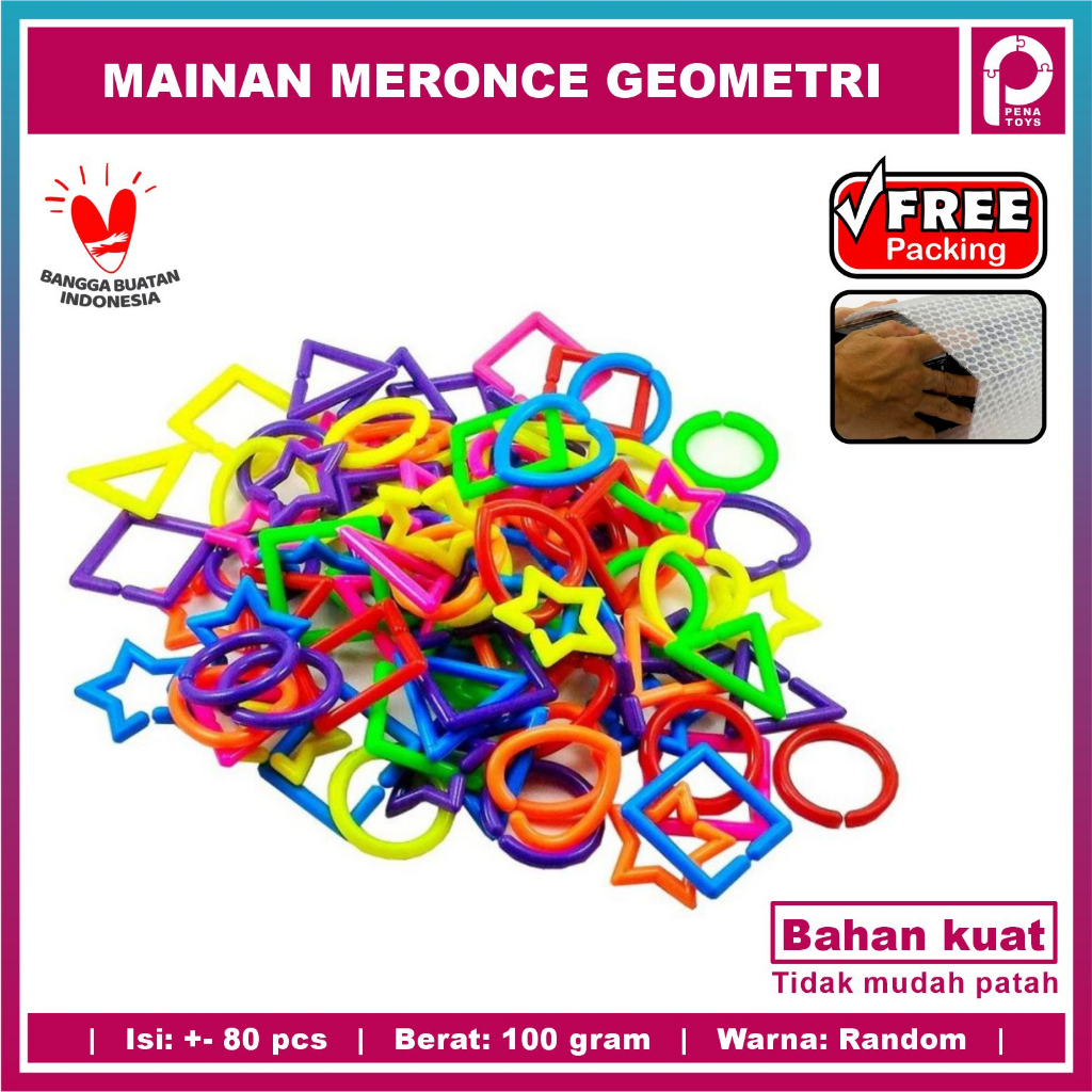 Jual Mainan Edukasi Anak Meronce Geometri Rantai Montesorri Kreatif ...