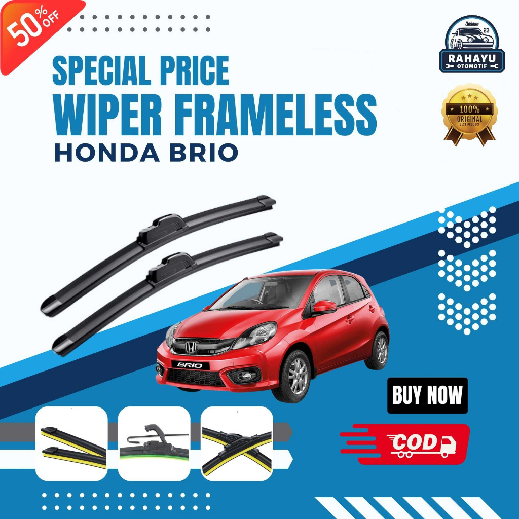 Jual ( BERGARANSI ) Wiper Mobil Frameless Honda Brio Sepasang Isi 2 Pcs ...