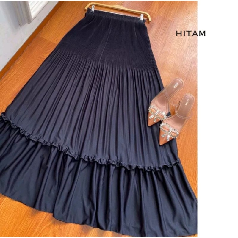 Jual ROK SKIRT HYGET CLARA SUPER PREMIUM / ROK PLISKET SUSUN | Shopee ...