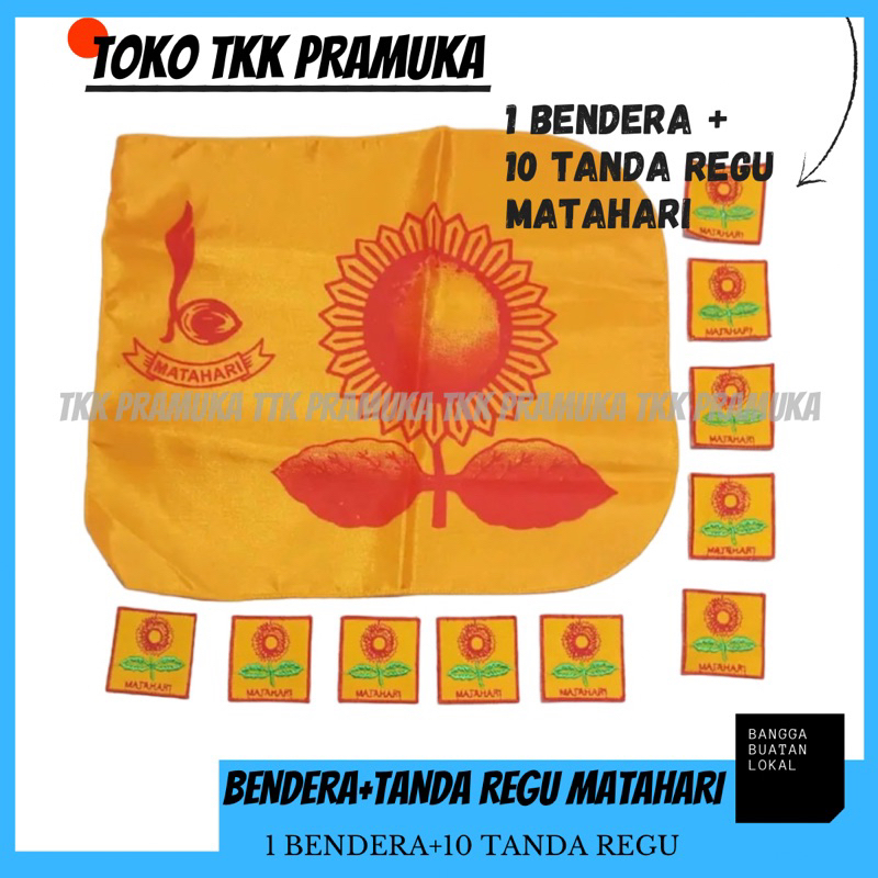 Jual 1 Bendera regu pramuka + 10 Tanda regu matahari / 1 paket bendera ...