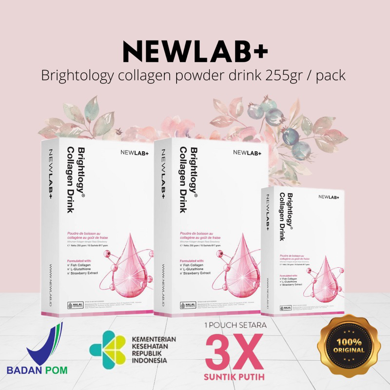 Jual NEWLAB+ BRIGHTOLOGY PREMIUM COLLAGEN DRINK 250gr mini size 125 gr ...
