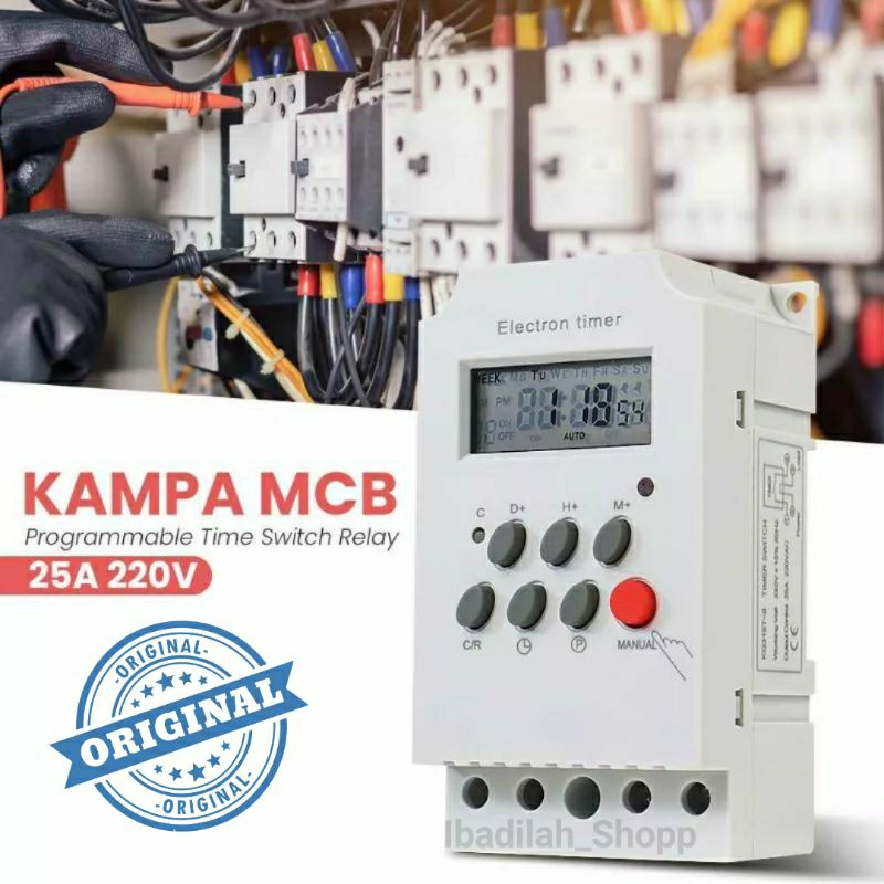 Jual MCB Power Timer Programmable Time Switch Relay 25A 220V - KG316T ...