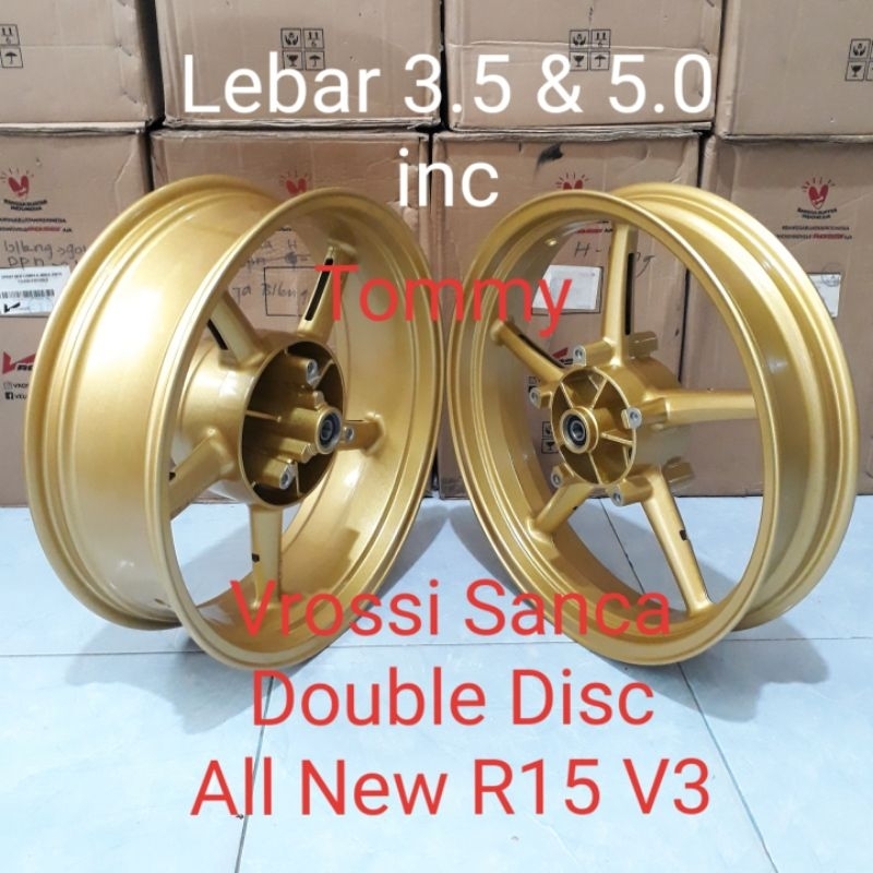 Jual Velg V Rossi Double Disc R15 v3 Lebar 3.5 5.0 inchi Roda pelek Vrossi Sanca triple disk All ...