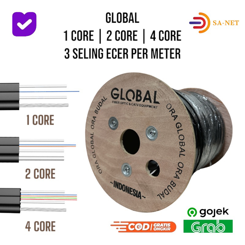 Jual GLOBAL 1 2 4 CORE 3 SELING KABEL FO FIBER OPTIK [ HARGA PER METER ...