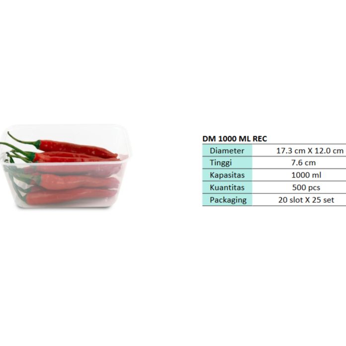 Jual Thinwal 1000 ml Rec / Container 1000ml Rec / Box 1000ml 1 Roll, 25 ...