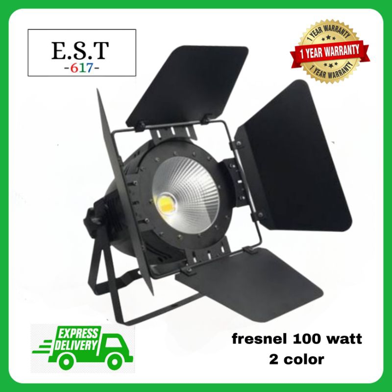 Jual Lampu panggung fresnel cob LED 100 Watt 2 warna white dan ...