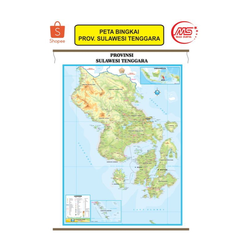 Jual Peta Bingkai Provinsi Sulawesi Tenggara Besar | Shopee Indonesia