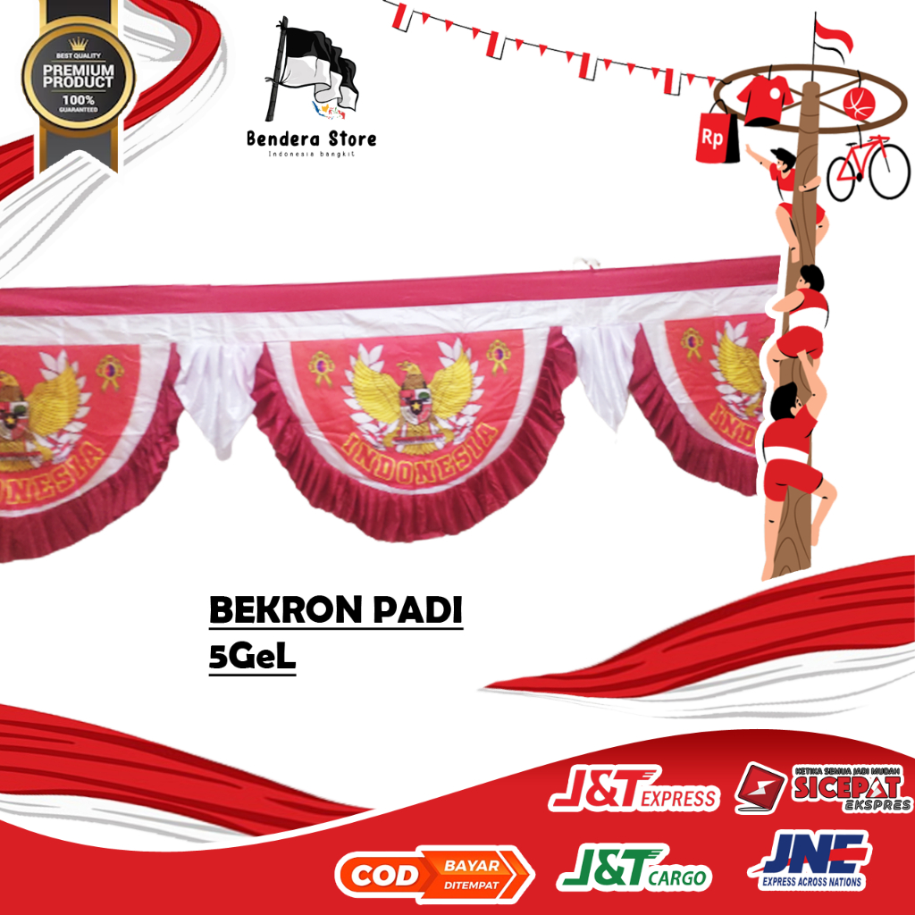 Jual Bekron Garuda PADI BACKDROP Bendera MERAH PUTIH PANGGUNG/KANTOR ...