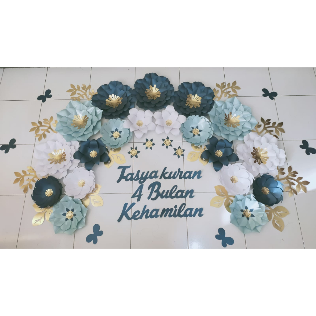 Jual Paper flower Backdrop Lamaran/tunangan/wedding/khitan/tasyakuran ...
