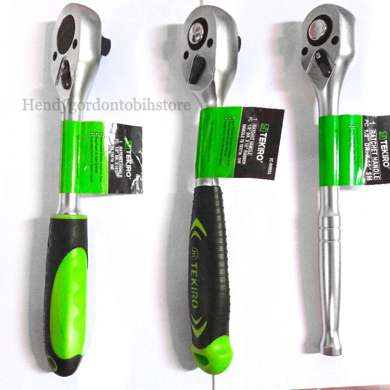 Jual TEKIRO Ratchet Handle ukuran 1/2" x 10" Kuning Hijau Full besi ...
