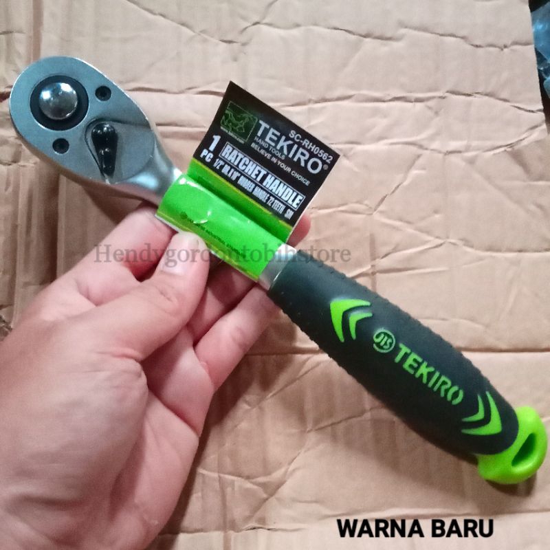 Jual TEKIRO Ratchet Handle ukuran 1/2" x 10" Kuning Hijau Full besi ...