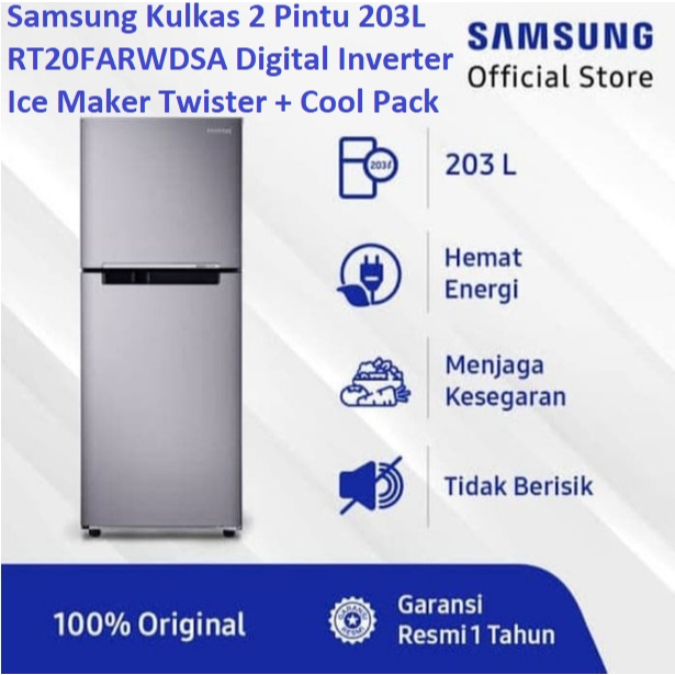 Jual Samsung Kulkas 2 Pintu 203L Digital Inverter RT20FARBDSA RT20 ...