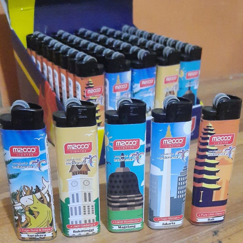 Jual korek api M2000 Motif kota / korek api mirip cricket / korek gas ...