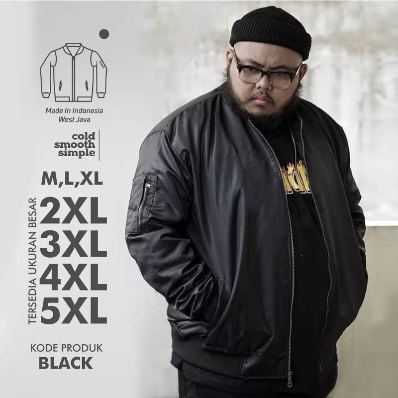 Jual JAKET BOMBER POLOS TAHAN AIR BIG SIZE M L XL XXL 3XL 4XL 5XL ...