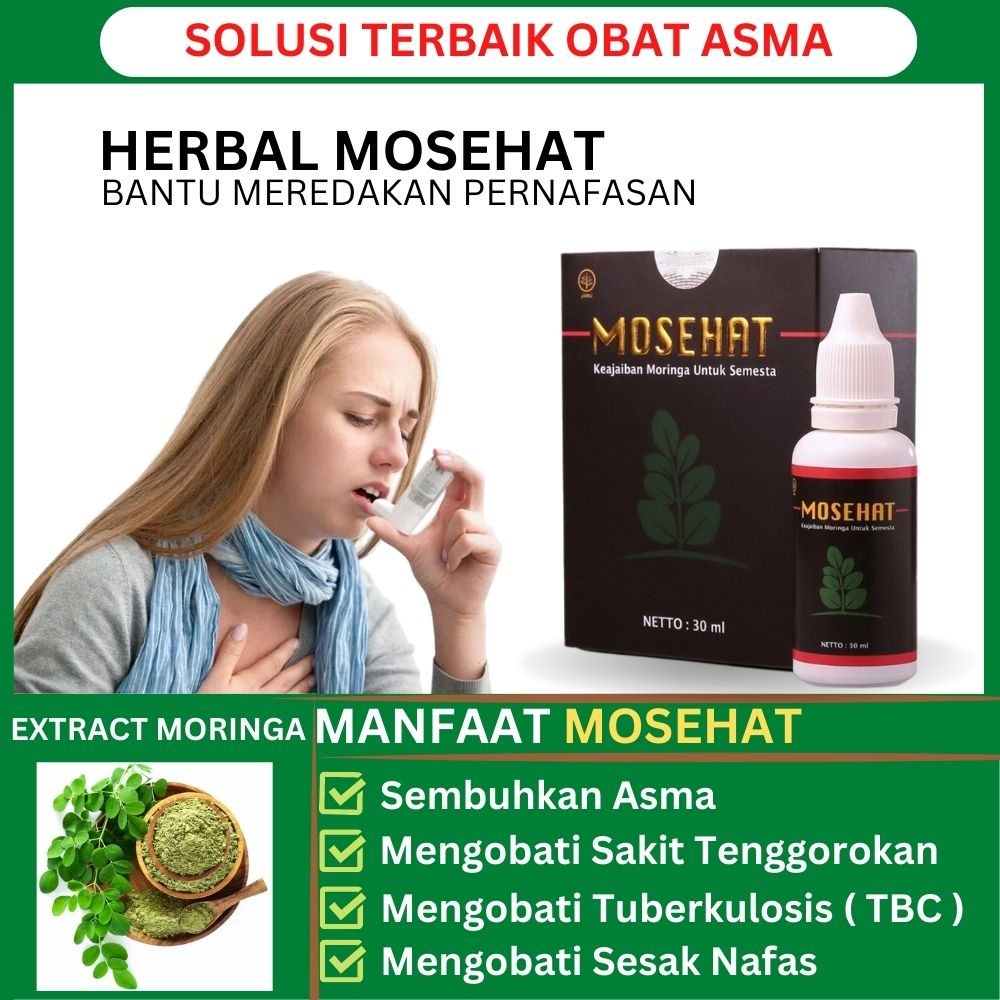 Jual Obat Asma Sesak Nafas Mosehat Ekstrak Moringa Herbal Original Bpom ...